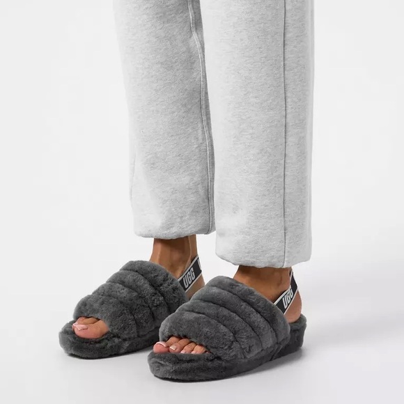 UGG | Shoes | Uggfluff Yeah Slide Sandal In Gray 2 Nwob | Poshmark